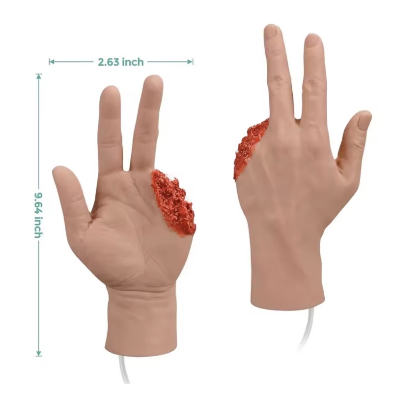 Amputated hand simulator with infusion system for hemorrhage activation